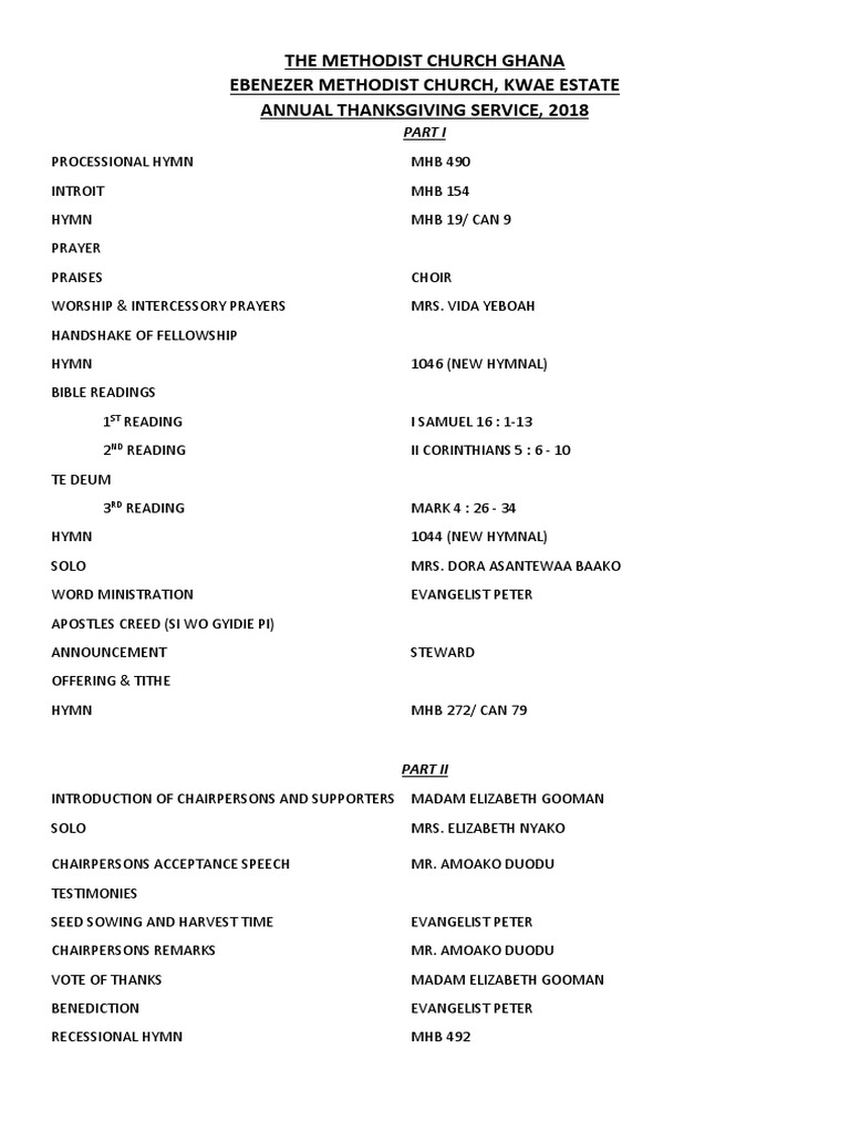 The Methodist Church Ghana | PDF