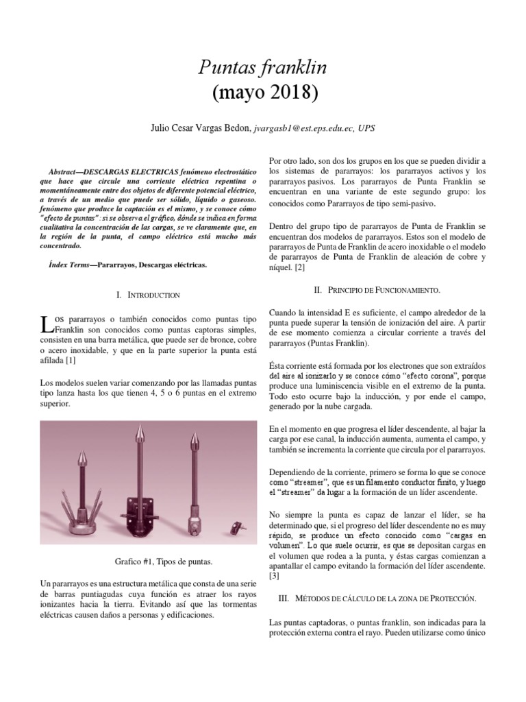 Puntas Franklin PDF | PDF | Naturaleza | Fuerza