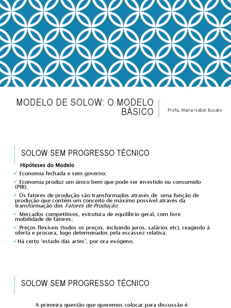 Modelo de Solow - O Modelo Básico | PDF | Capital (economia) | Economia
