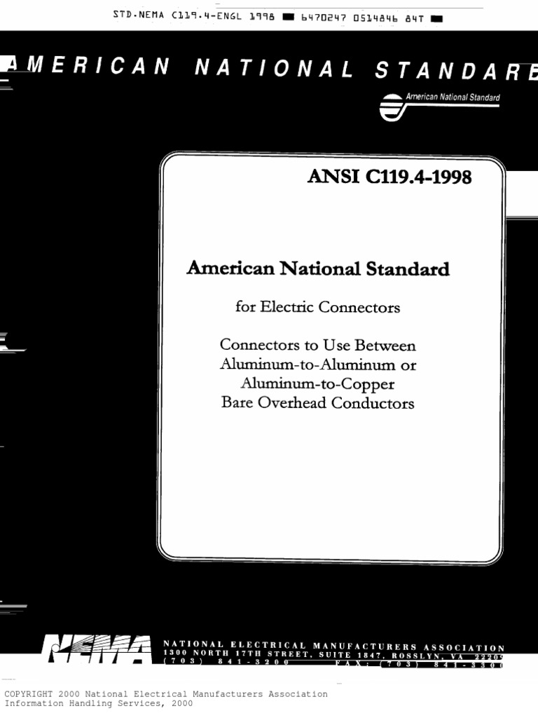 ANSI C119.4 Connectors For Bare Overhead Conductors PDF | PDF