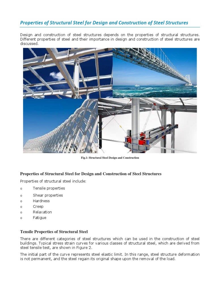 Properties of Structural Steel Explained | PDF | Deformation ...