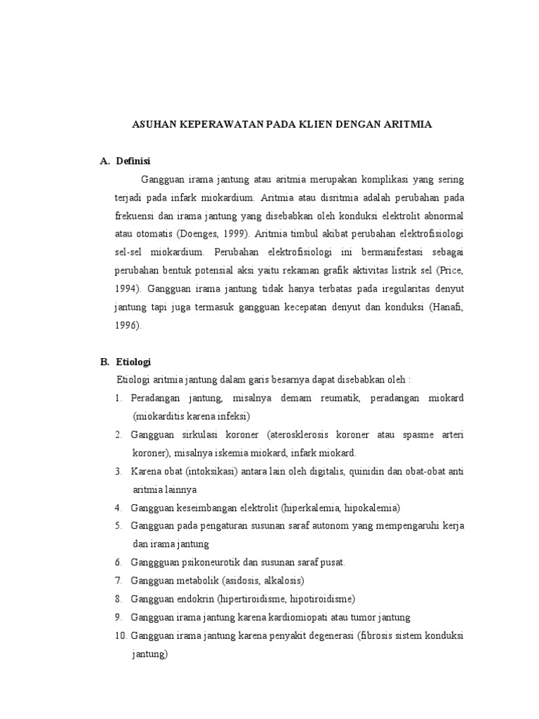 Panduan Keperawatan Aritmia | PDF