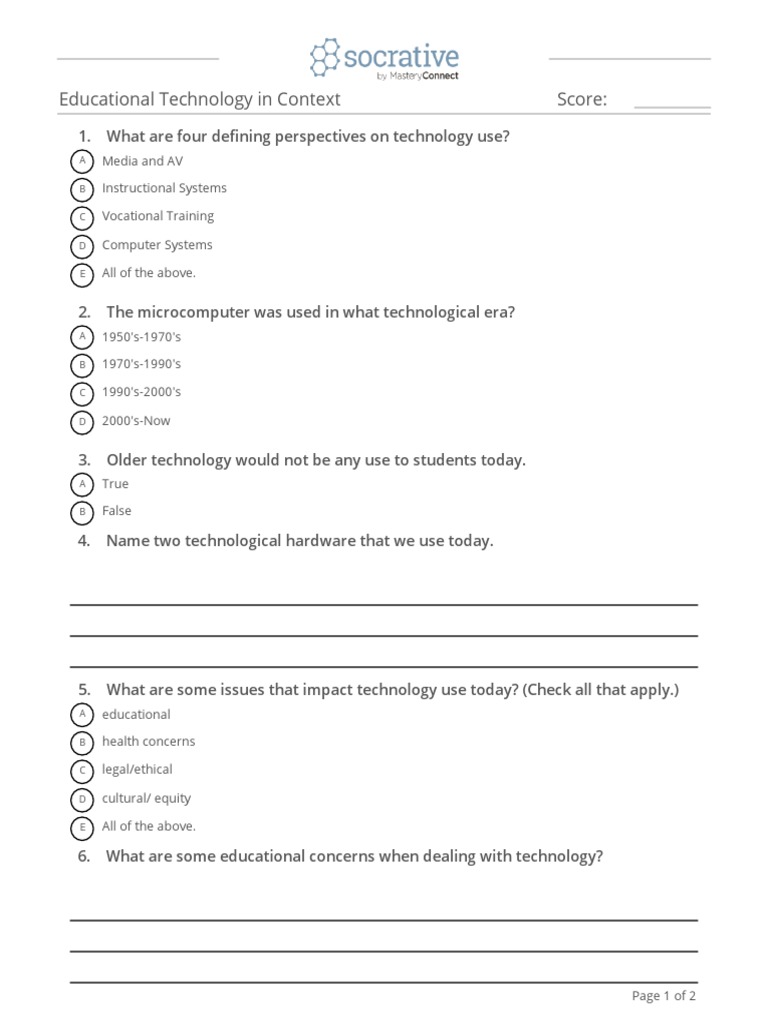 Quiz Educationaltechnologyincontext-2 | PDF | Computers