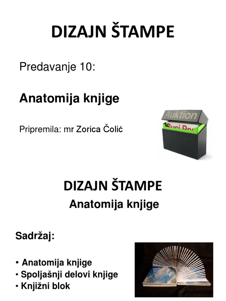 Anatomija Knjige PDF | PDF