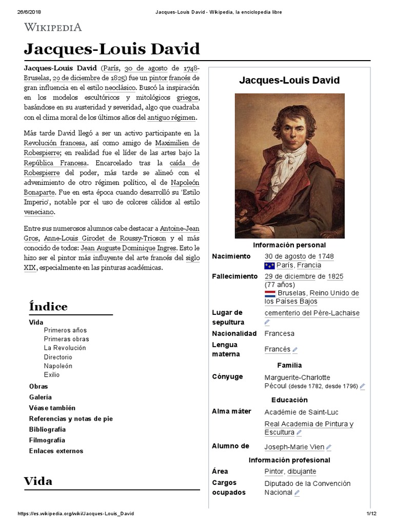 Jacques-Louis David PDF | PDF | Napoleón | Pinturas