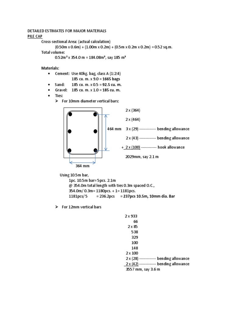 Detailed Material Estimates for Construction | PDF | Civil Engineering ...