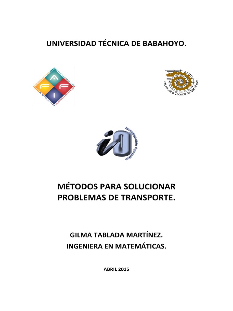 Problemas De Transporte Pdf Pdf La Investigación De Operaciones