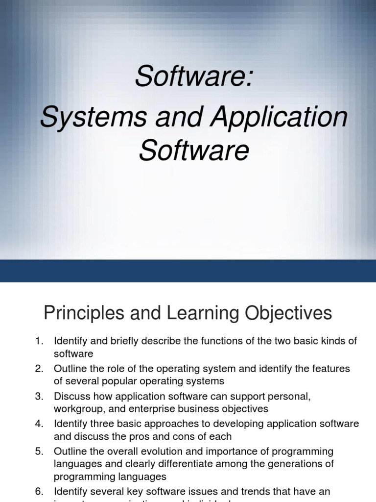 01 Software - System and Application Software | PDF | Operating System | Programming Language