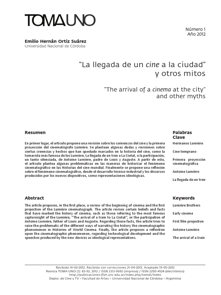 Historia Del Primer Cine en El Desarrollo Del Periodo A Partir de La ...