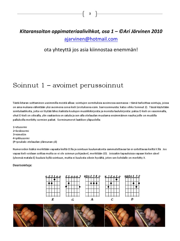 Kitarasoinnut, Osa 1 | PDF
