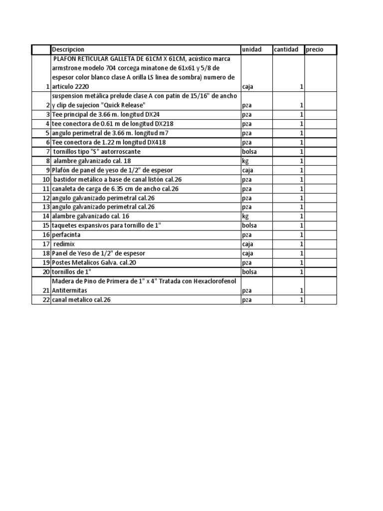 Plafones y Accesorios Minatone | PDF | Materiales de construcción ...