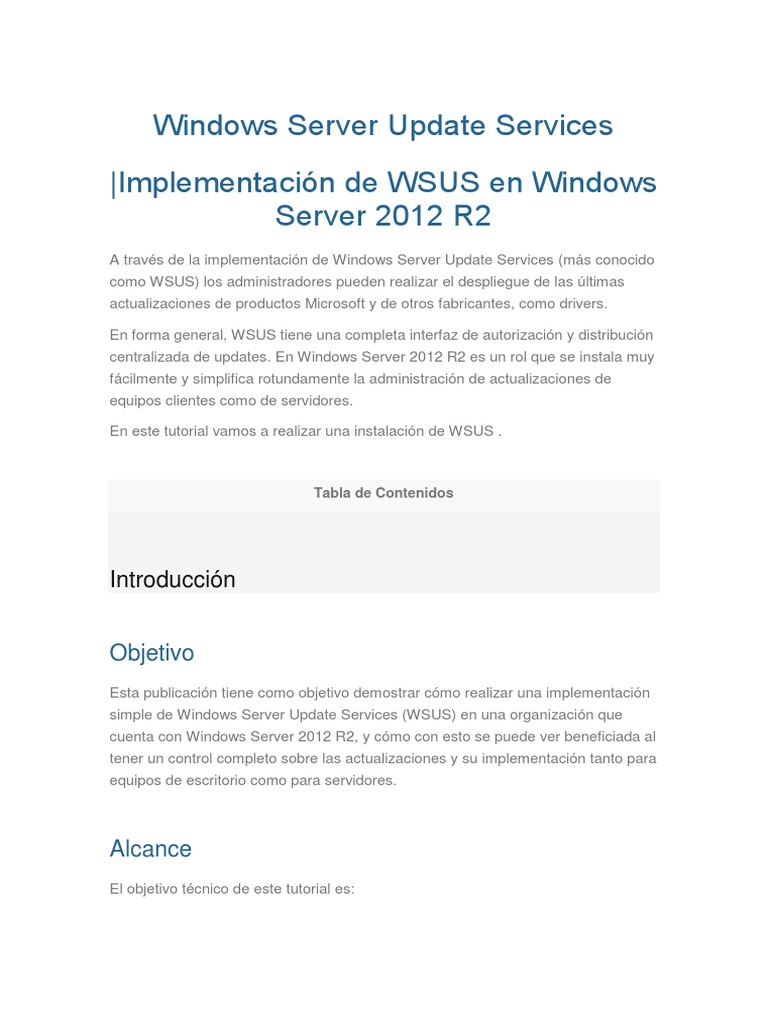 Tutorial Wsus | PDF | Servidor (Computación) | Microsoft