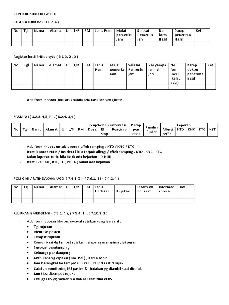 Contoh Buku Register | PDF