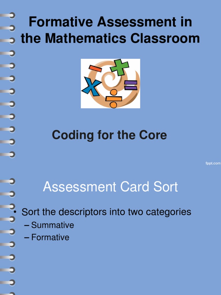 Formative Assessment in The Mathematics Classroom: Coding For The Core ...