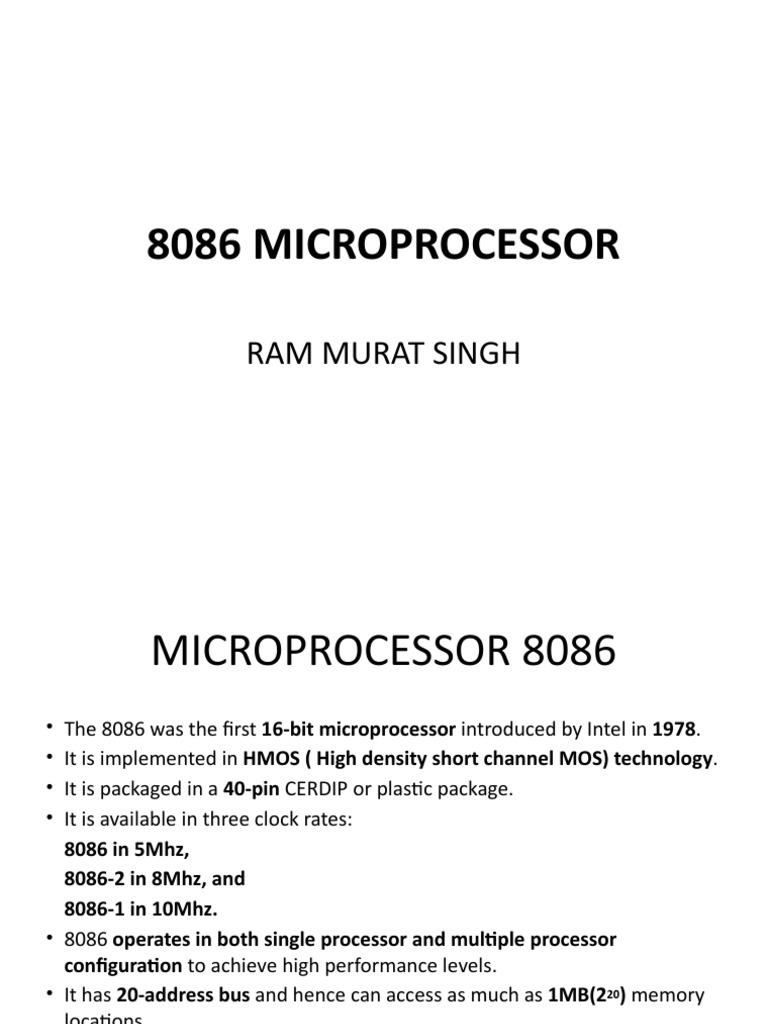 8086 Microprocessor | PDF | Electronic Engineering | Microprocessor
