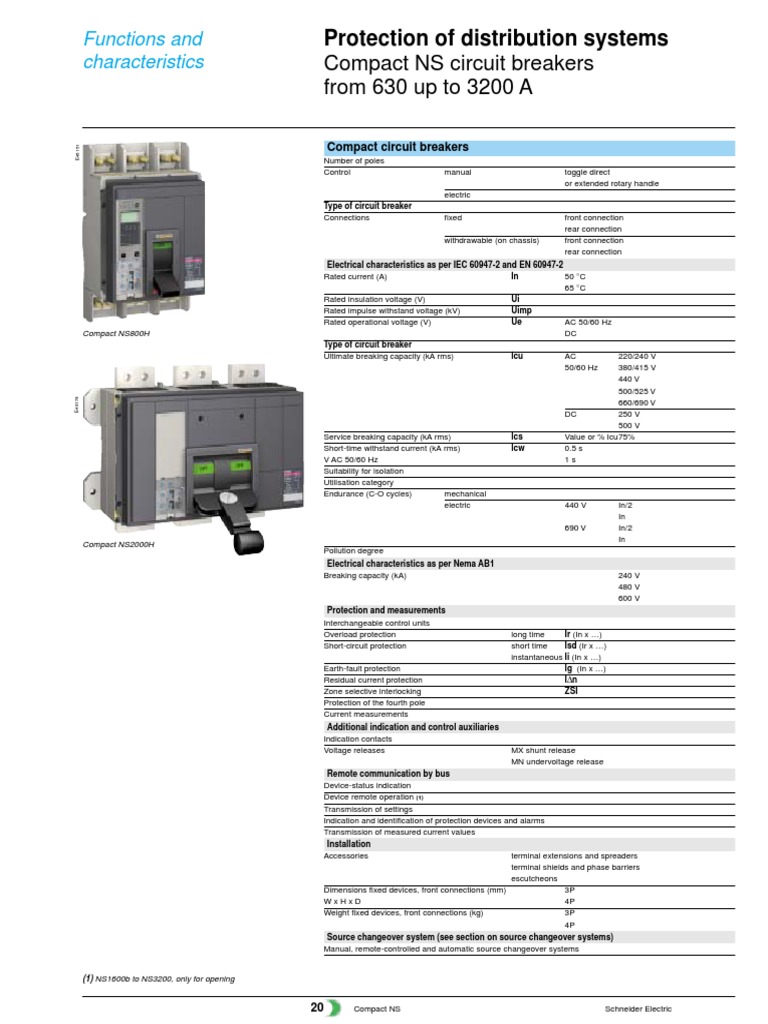 Compact NS 630 Up To 3200 | PDF | Electrical Engineering | Electricity