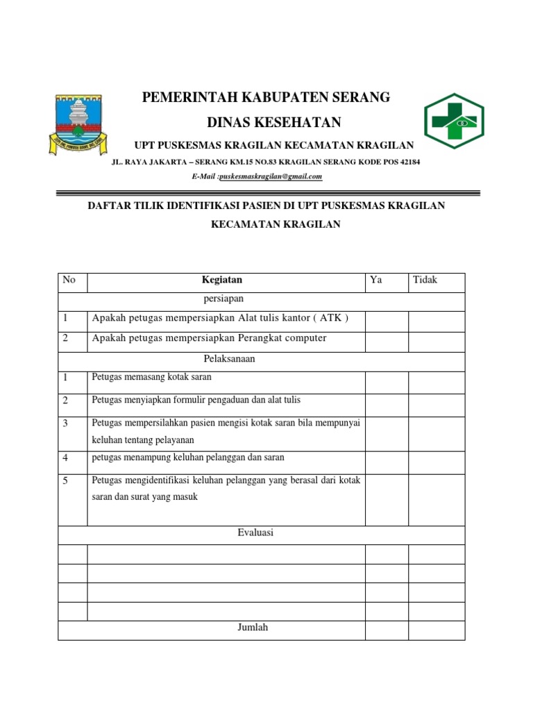 Contoh Daftar Tilik | PDF