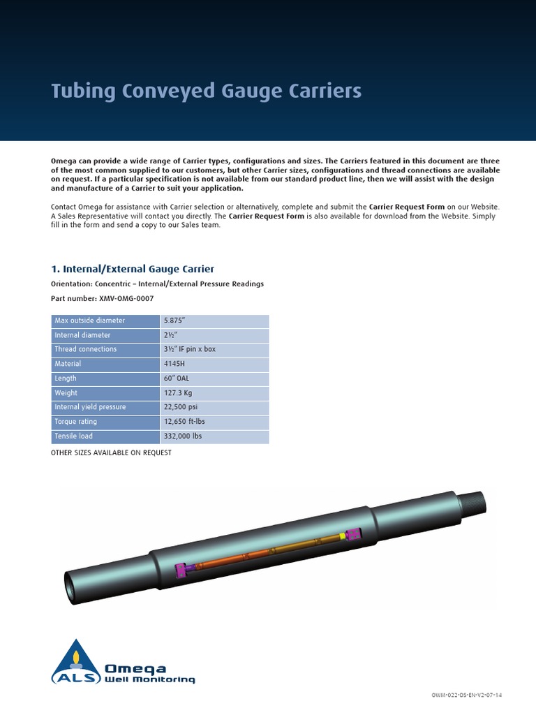 tubing-conveyed-gauge-carriers-datasheet.pdf | Ultimate Tensile ...