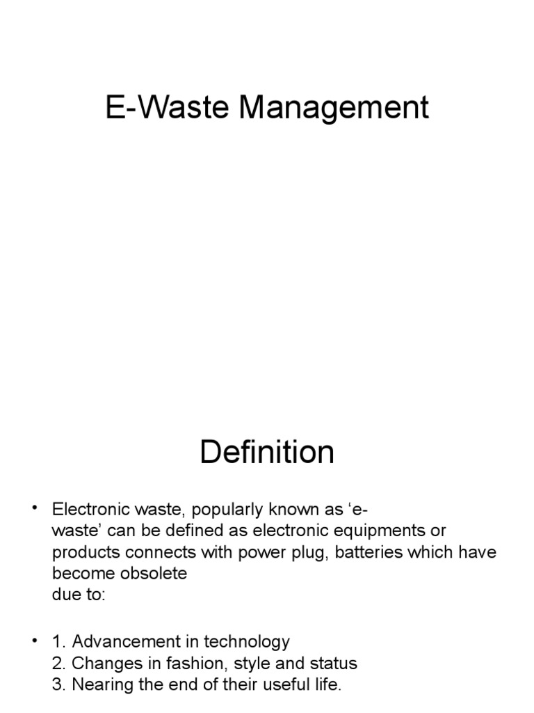 E-Waste Management | PDF | Electronic Waste | Waste
