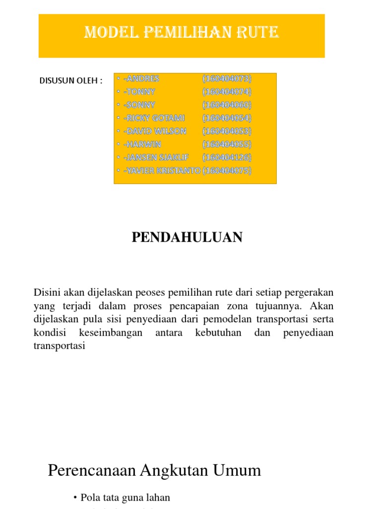 Model Pemilihan Rute | PDF
