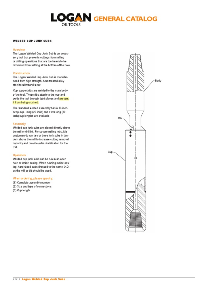 Logan Welded Cup Junk Subs | PDF | Welding | Construction