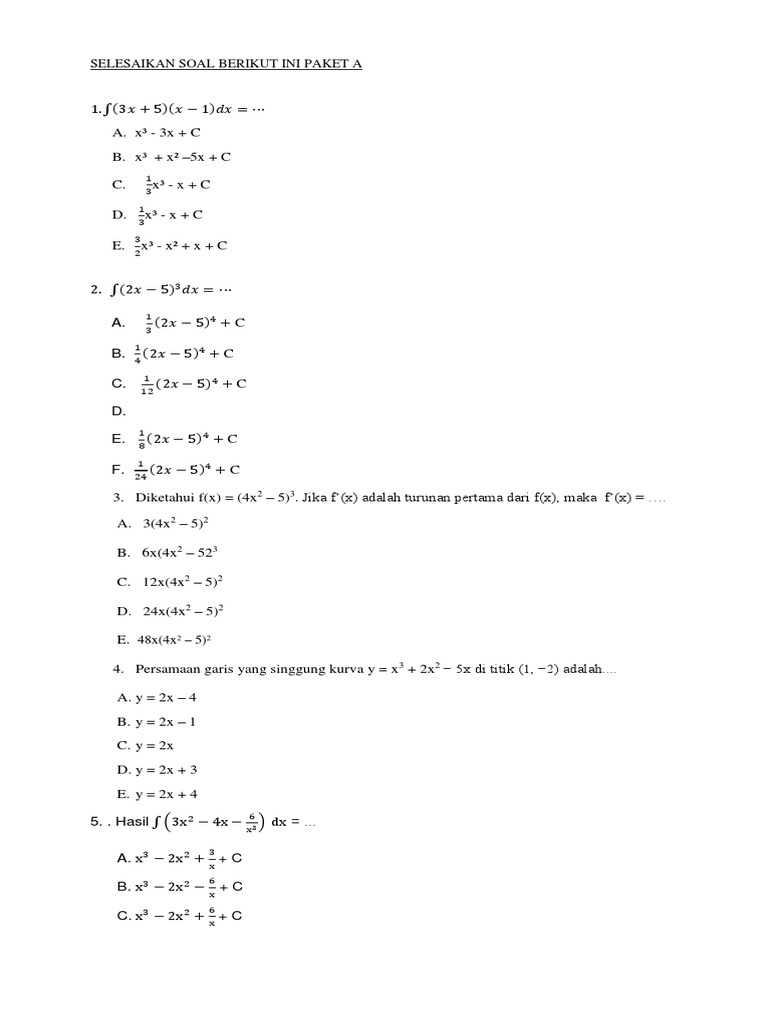 Latihan Soal Integral | PDF