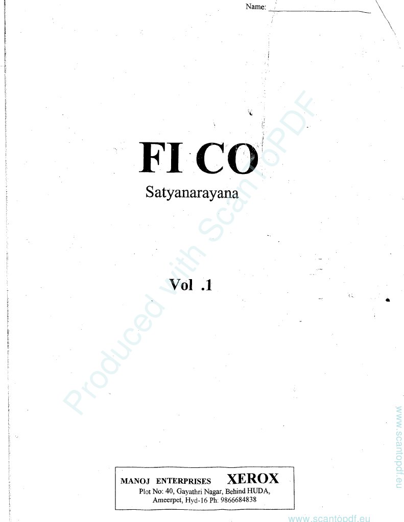 FICO Vol 1 | PDF