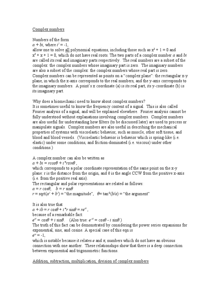 Complex Numbers | PDF | Complex Number | Trigonometric Functions