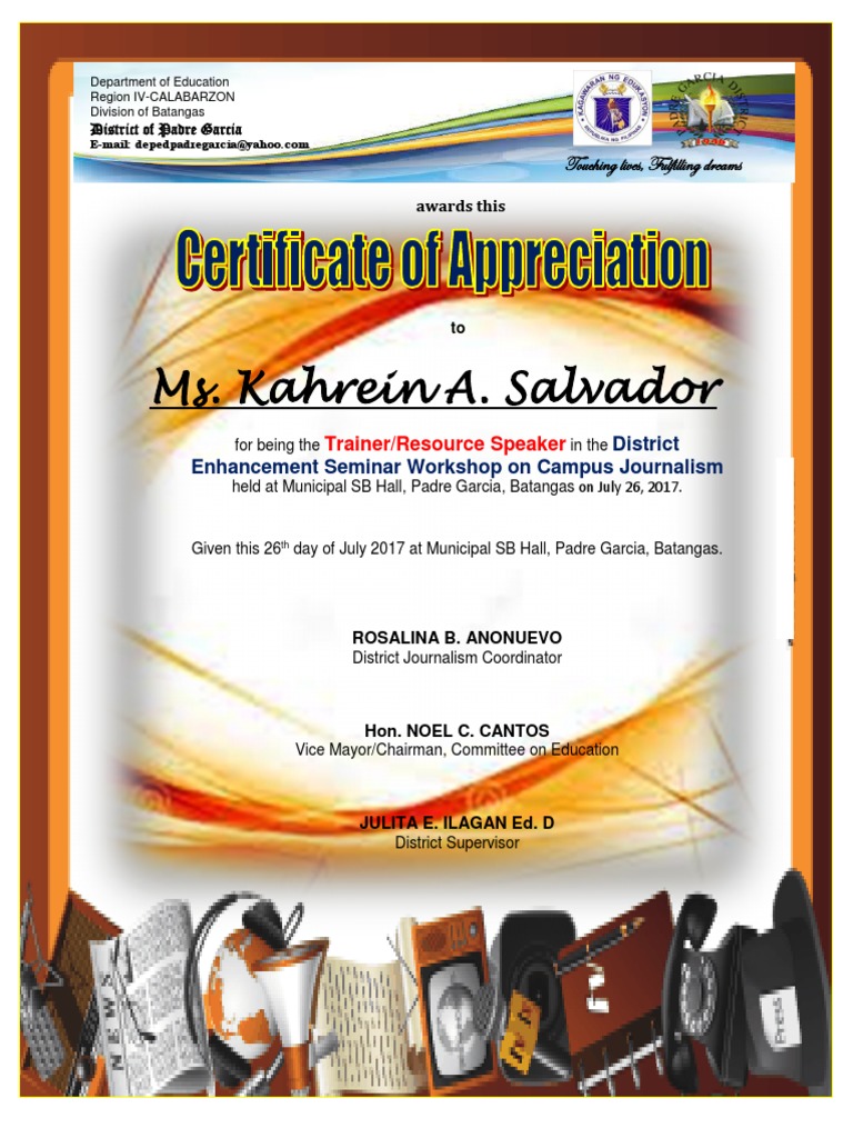 Cert Appreciation | PDF