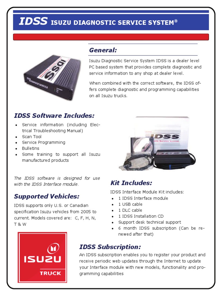 ISUZU Diagnostic Tool-Brochure | PDF