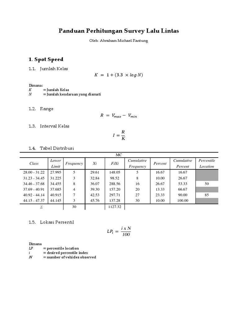 Panduan Survey Kecepatan Lalu Lintas | PDF