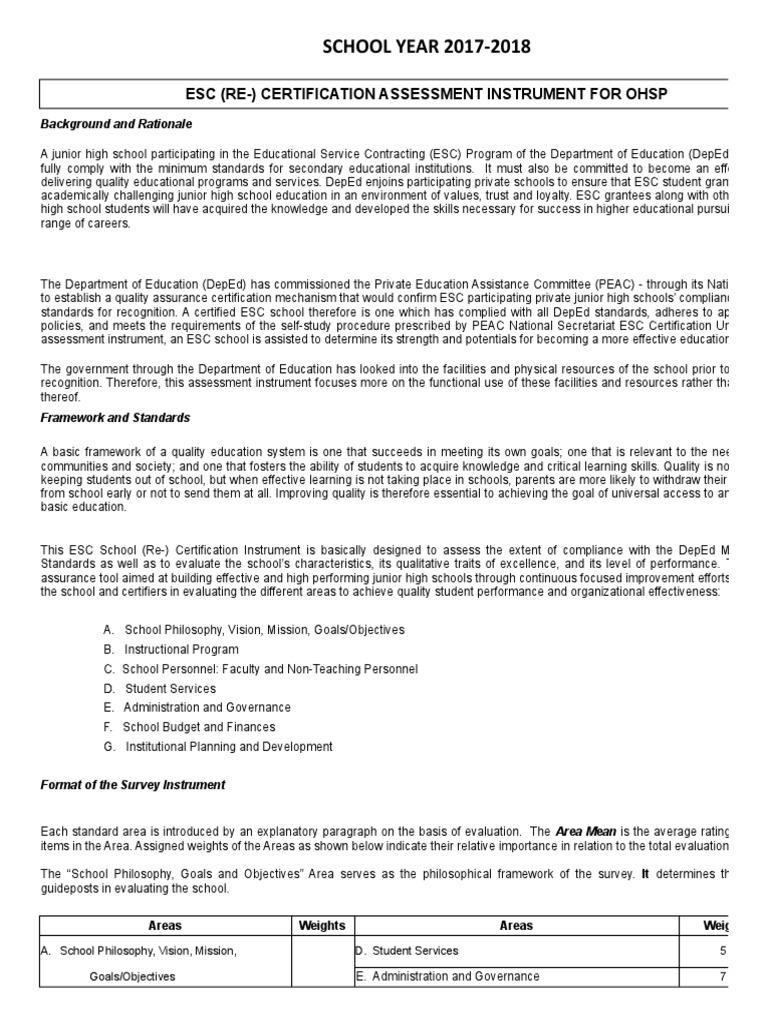 OHSP Certification Assessment Instrument | PDF | Educational Assessment ...