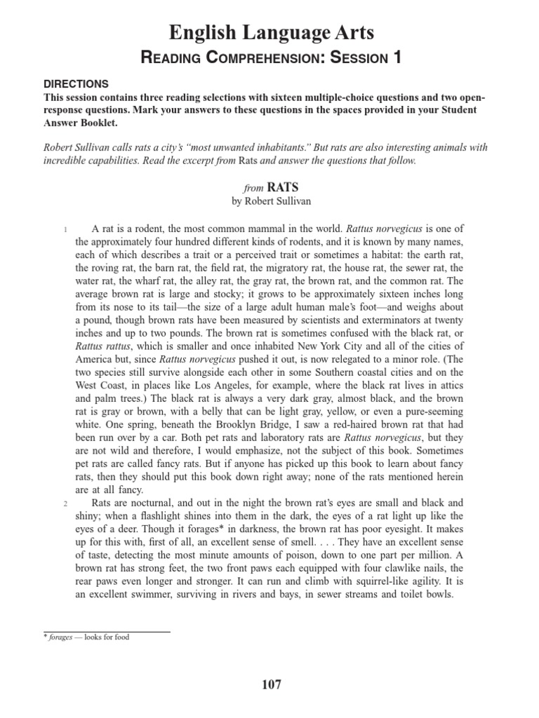 Grade 12 Reading Comprehension | PDF | Rat | Rodent