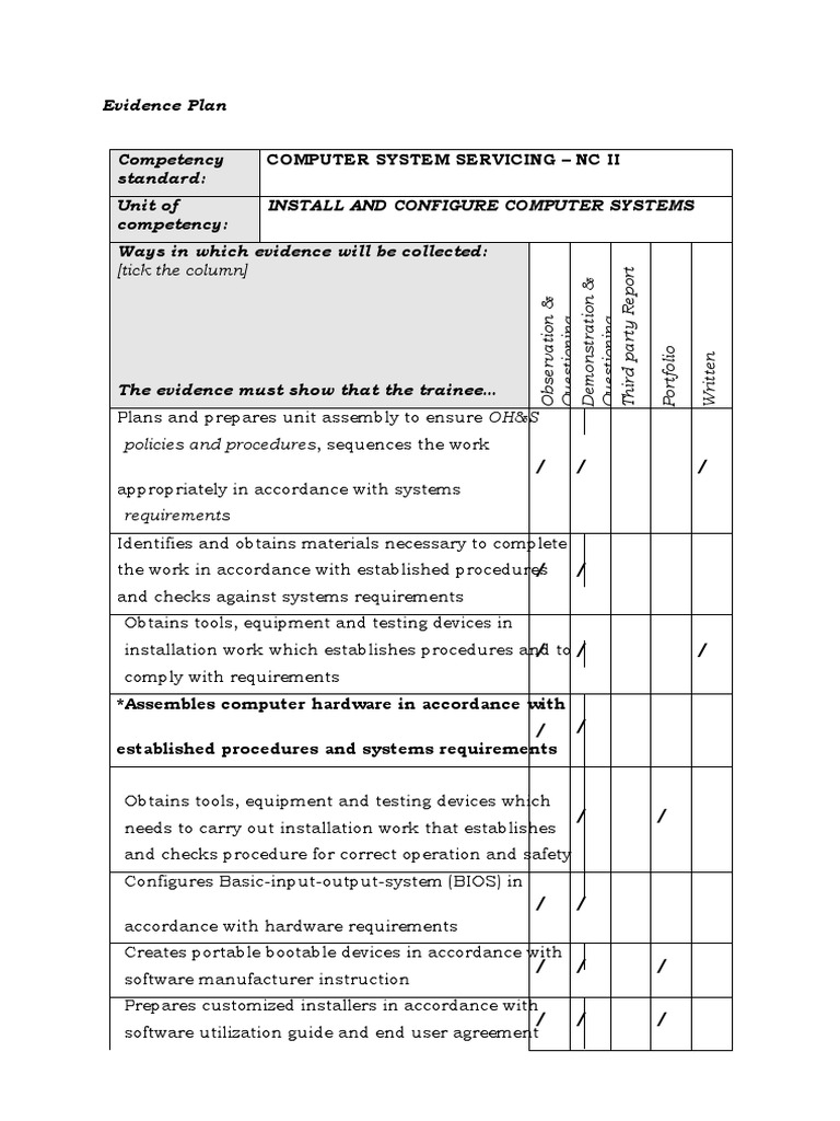 Evidence Plan | PDF | Operating System | Personal Computers