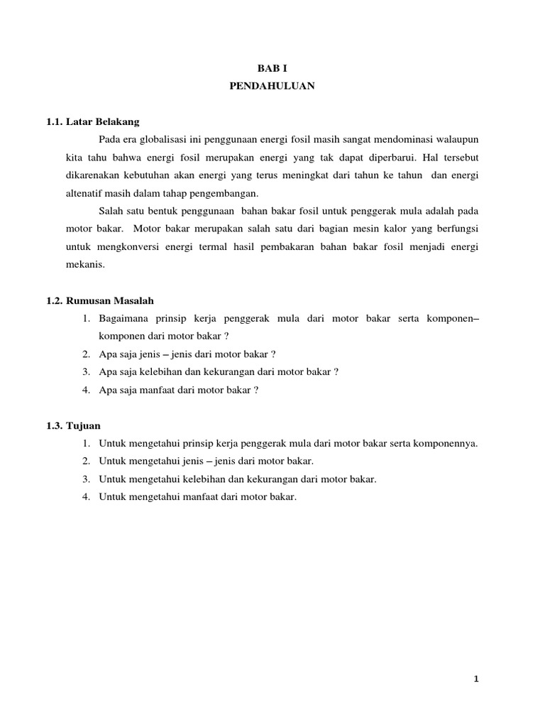 Penggerak Mula Motor Bakar | PDF