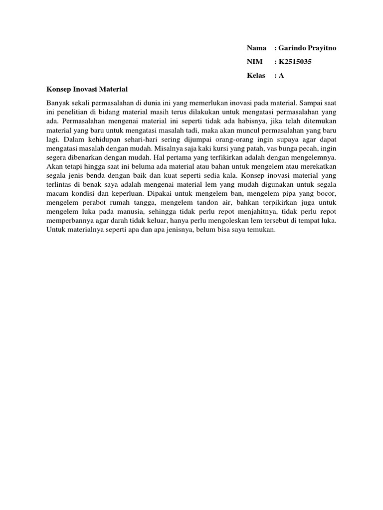 Konsep Inovasi Material | PDF