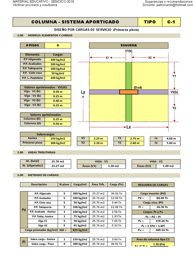 Columnas - C1, C2, C3, C4 | PDF | Carpintería | Carpintería