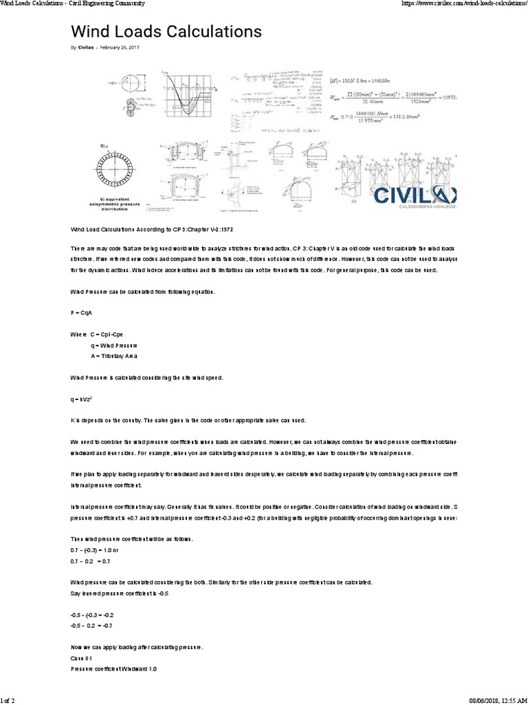 Wind Load Calculations According To CP 3:chapter V-2:1972 | PDF | Wound ...