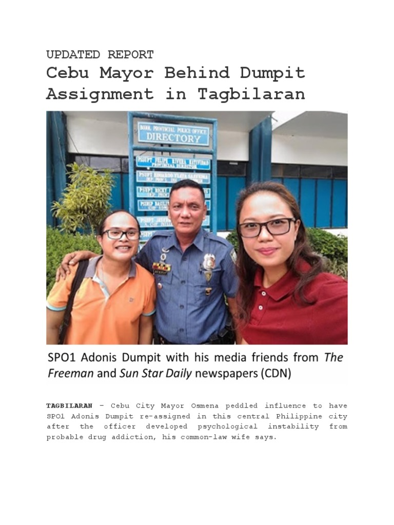 Cebu City Mayor Behind Dumpit Transfer To Tagbilaran | PDF | Police ...