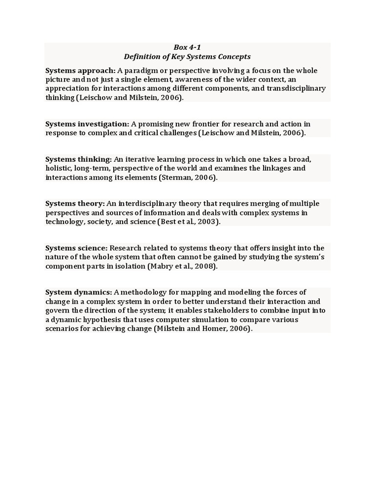 Definition of Key Systems Concepts | PDF