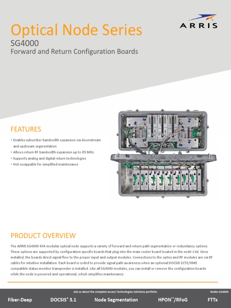 SG4000 Forward and Return Configuration Boards Data Sheet | PDF | Fiber ...