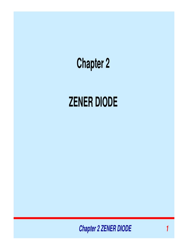 Chapter2 Zener Diode SEE2063 PDF | PDF | Diode | Electrical Resistance And Conductance