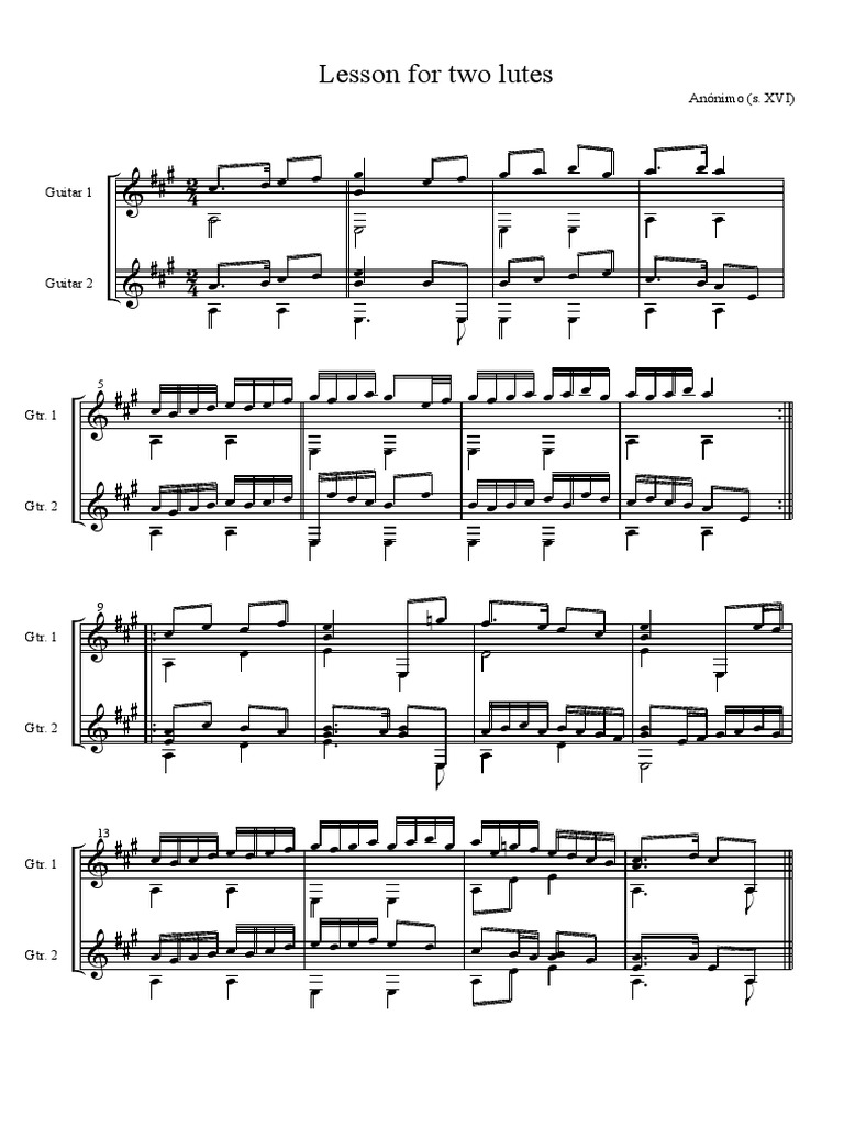 Lesson For Two Lutes | PDF