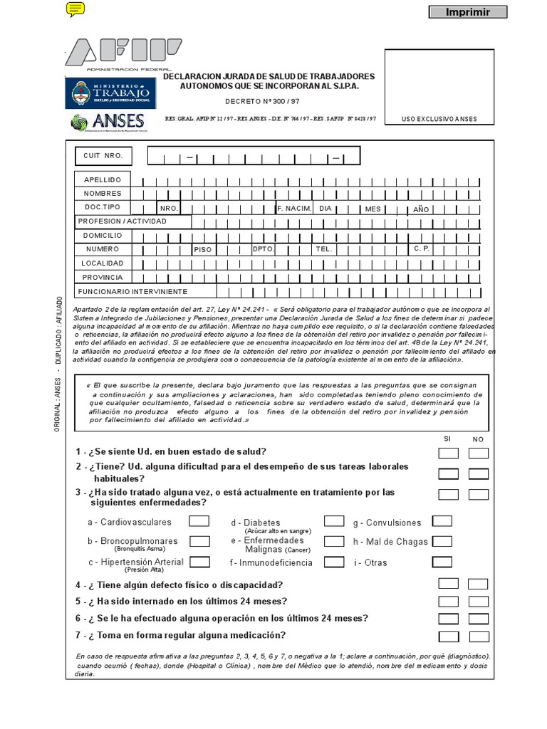 Formulario 300 Anses | PDF | Pensión | Rtt