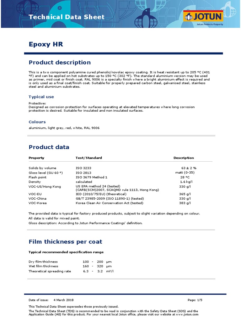 Epoxy HR: Technical Data Sheet | PDF | Abrasive | Epoxy