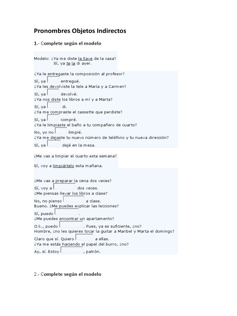 Pronombres Od, Oi | PDF | Lingüística