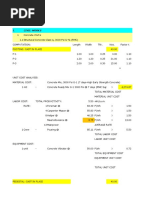 RMC Cost Calculation Breakdown | PDF