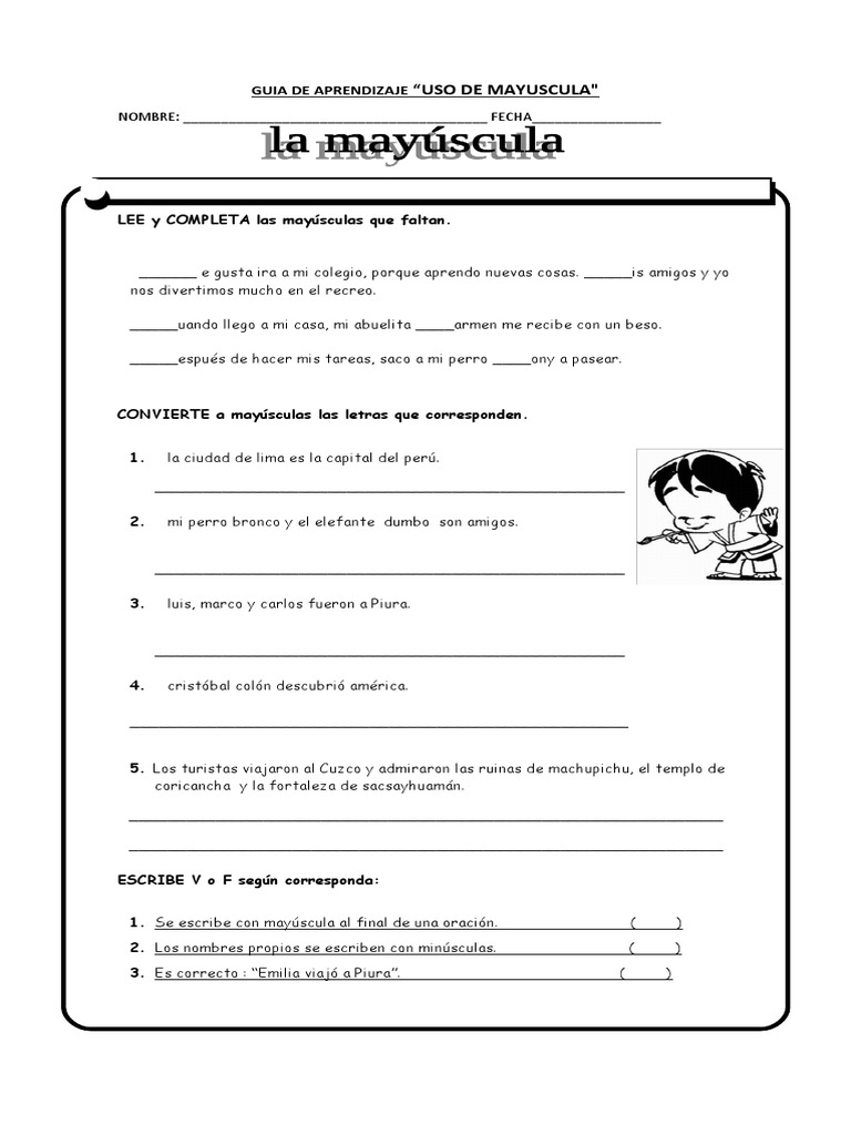 Ejercicios sobre el Uso de Mayúsculas | PDF
