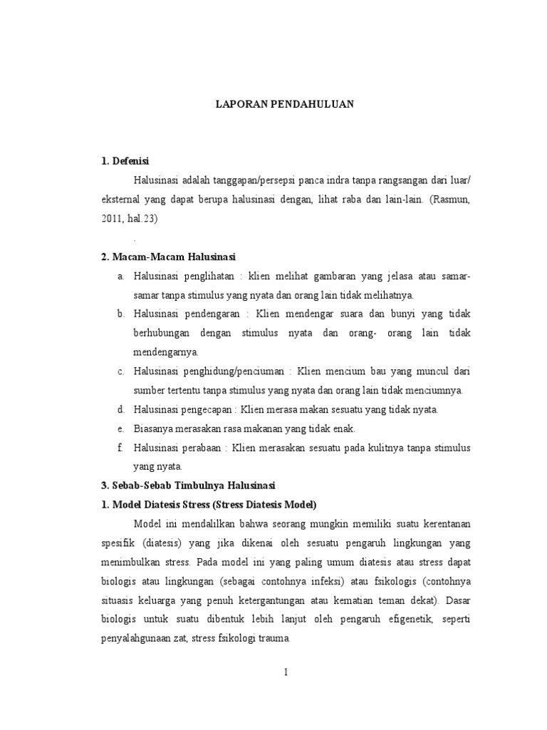 Askep Jiwa Halusinasi Penglihatan | PDF