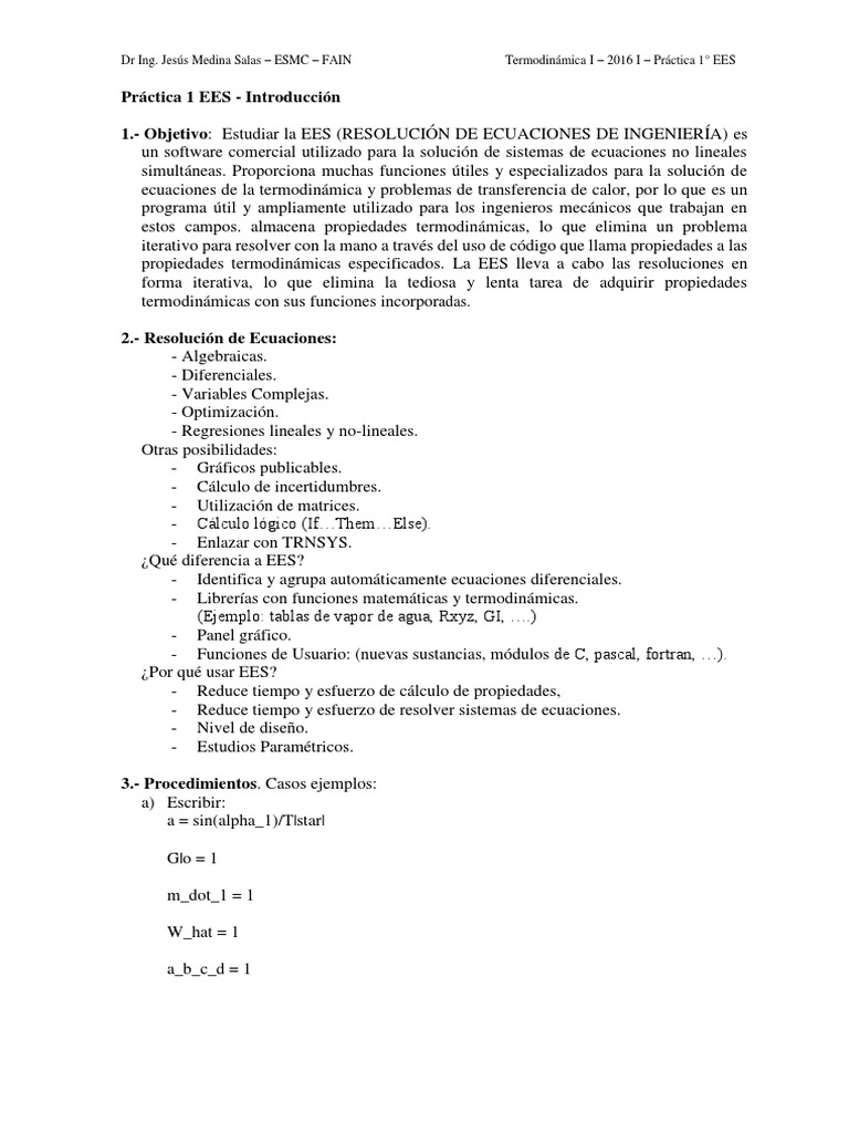 EES Primera Práctica Introducción | PDF | Ecuaciones | Áreas de informática